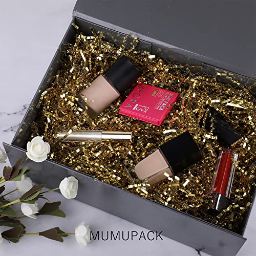 1 Pack grey Gift Box 12x8x4.5 Inches Large Gift Boxes with Lids and Magnetic Closure Collapsible Gift Boxes with Card and Ribbon for Presents Men Gift Wedding Male Birthday Graduation Merry Christmas