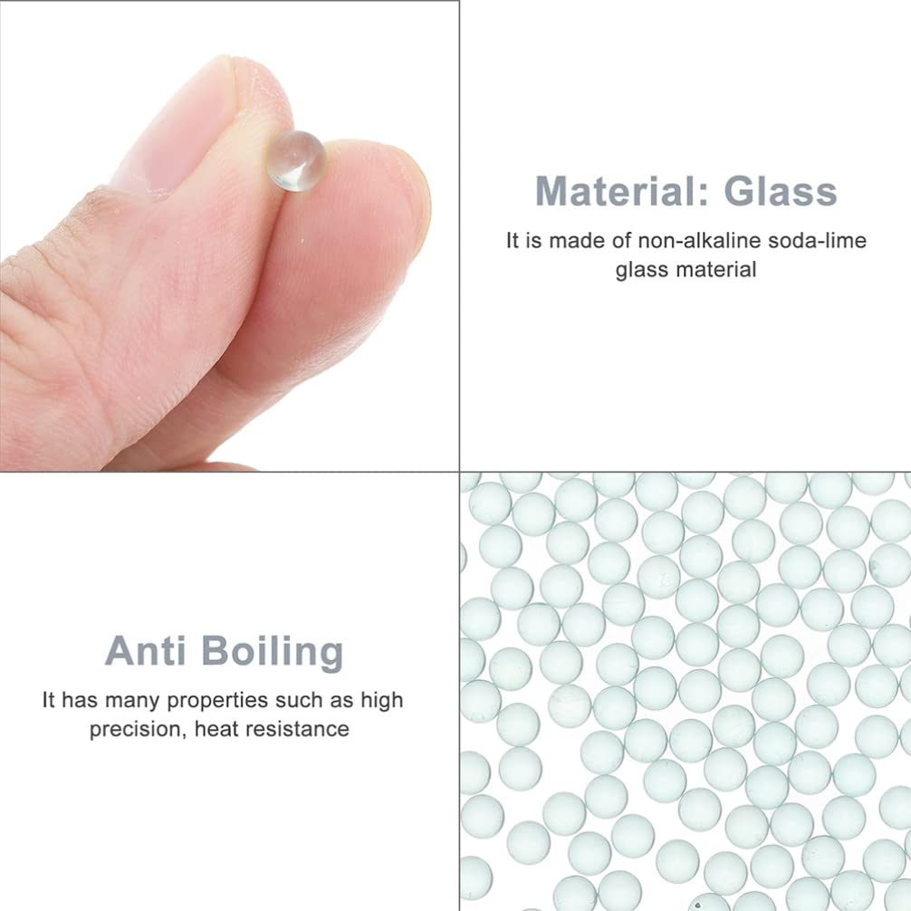 1 Pack Experimental Glass Beads Soda Lime Glass Beads Soda Glass Beads High Precision Glass Bead Round Clear Glass Ball Round Glass Beads High Precision Experimental Supply Mix Set