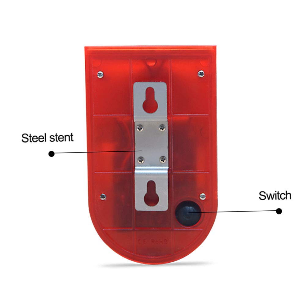 1 Pack Solar Outdoor Motion Sensor Alarm, Solar Powered Sound Alarm Strobe Light,110dB Motion Detector Security Alarm Loud Siren for Home Villa Farm Outdoor Yard