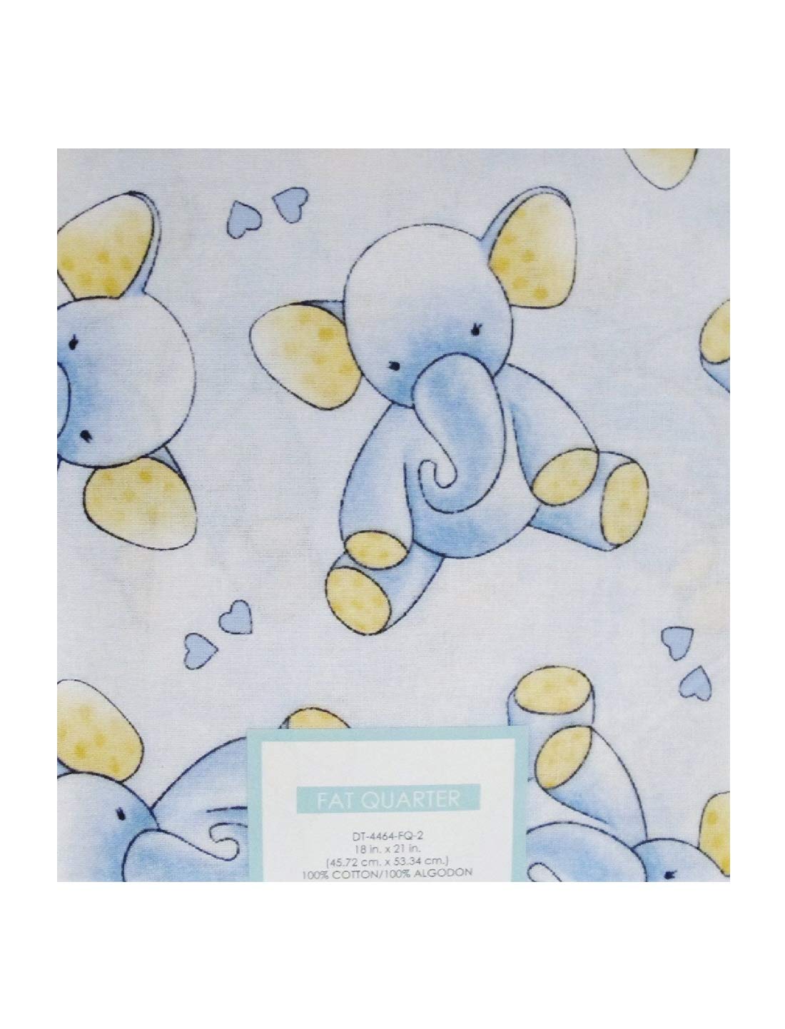 1 BLUE Baby Elephant FAT QUARTER ~ 100% COTTON FABRIC