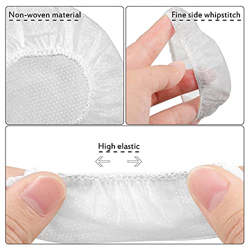 100Pcs White Non-Woven Sanitary Headphone Ear Cover, Disposable Super Stretch Covers Washable for Most On Ear Headphones with 10~12cm Earpads (XL - 13cm)