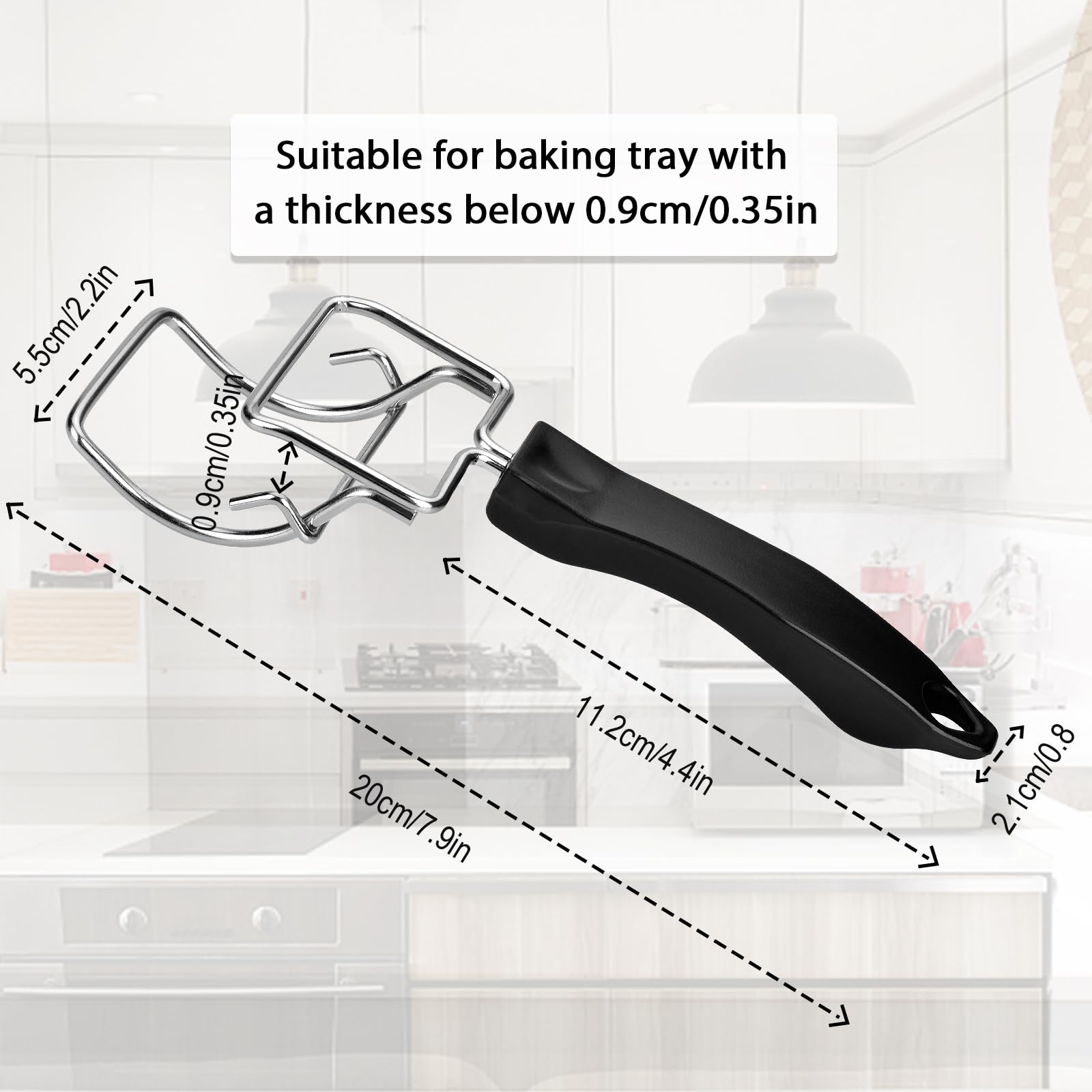 1 Pack Oven Tray Extractor Grills Extractor Oven Rack Push Pull Tool with Heat-Resistant Plastic Handle, Ideal for Lifting Tray/Grills from Oven, Toaster Oven, Air Fryer