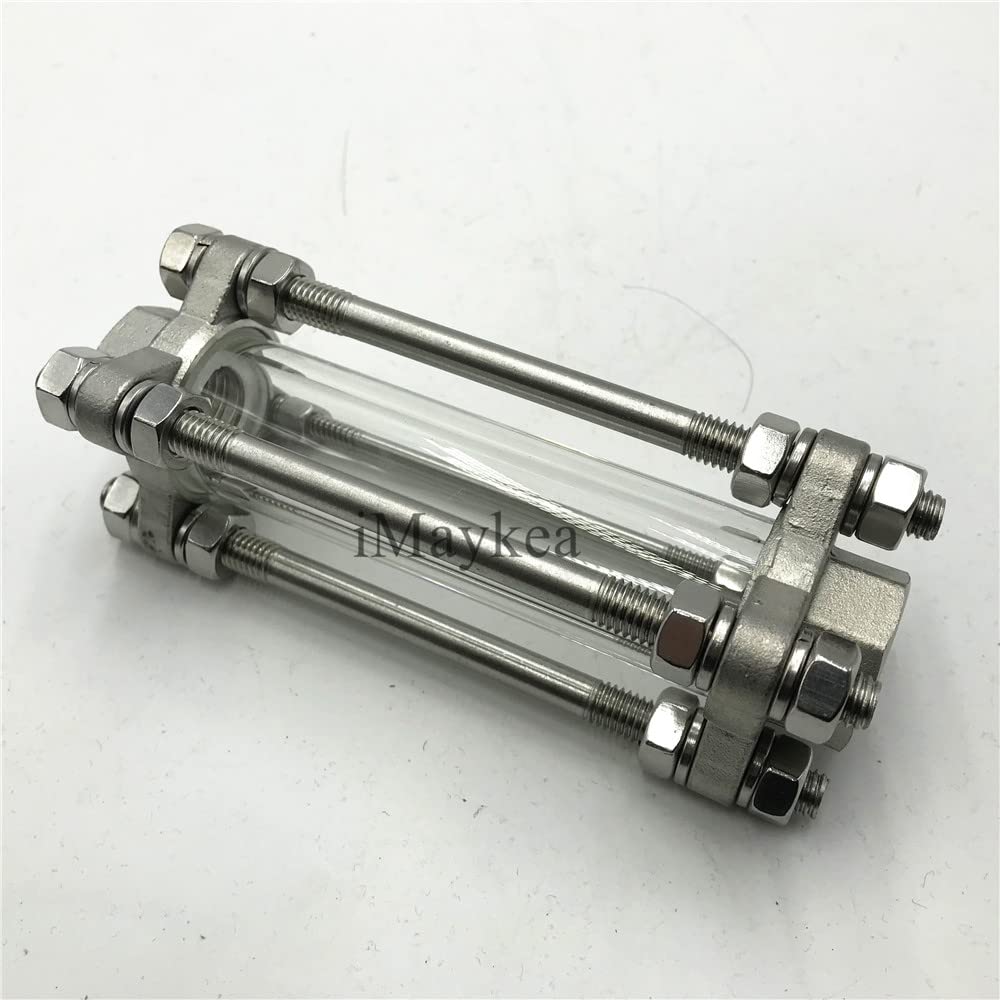 1/2" 3/4" 1" 1-1/4" 1.5" 2" NPT Female Thread Flow Sight Glass Stainless Steel 304 Flow Indicator Water Oil (2" DN50)