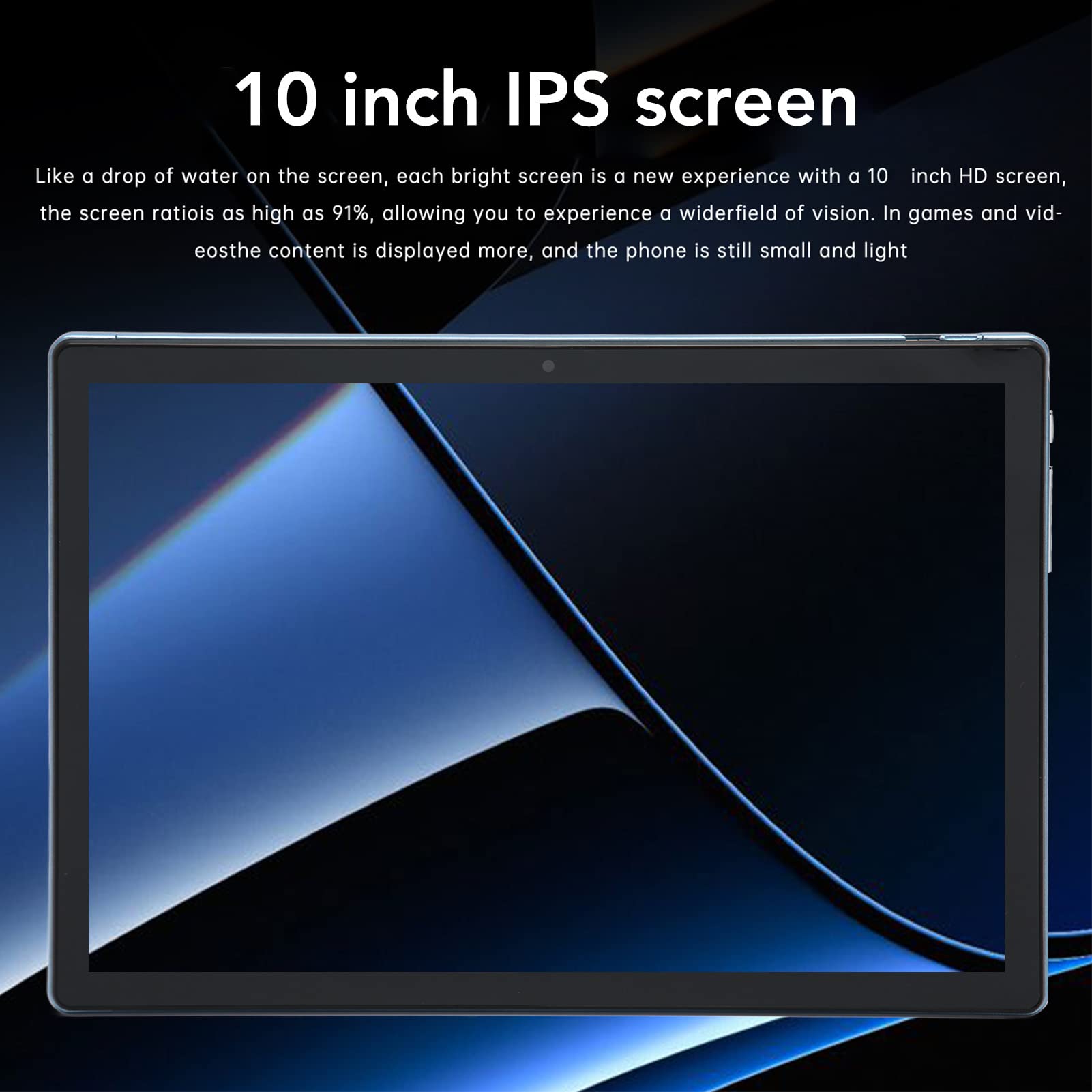 10 Inch Tablet, 8800mAh IPS Octa Core Tablet PC with Dual Camera for Home (Blue)