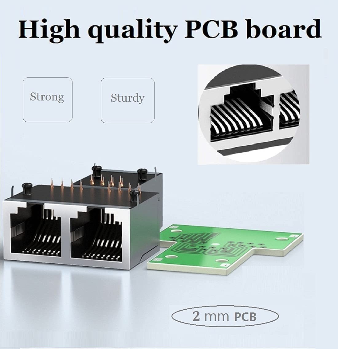 1 to 2 Port RJ45 Network Ethernet Adapter Splitter,esbeecables Ethernet Splitter 1 Male to 2 Female LAN Ethernet Splitter Adapter Suitable Super Cat5,Cat5e,Cat6,Cat7