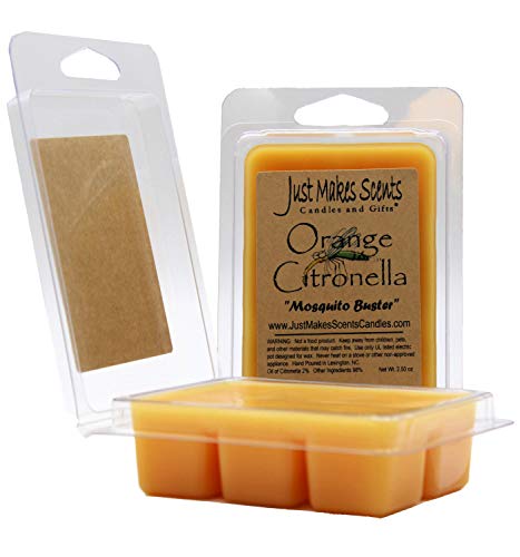 2 Pack - Orange Citronella Scented Blended Soy Wax Melts | for Use Indoors | Made in The USA by Just Makes Scents Candles & Gifts
