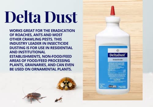 1 LB Delta Dust Insecticide and 1 JT Eaton Hand Duster ~ Kill Carpenter Bees, Bees, Wasps, Fleas, Silverfish, Scorpions, Sowbugs, Millipedes, and numerous Other pests.