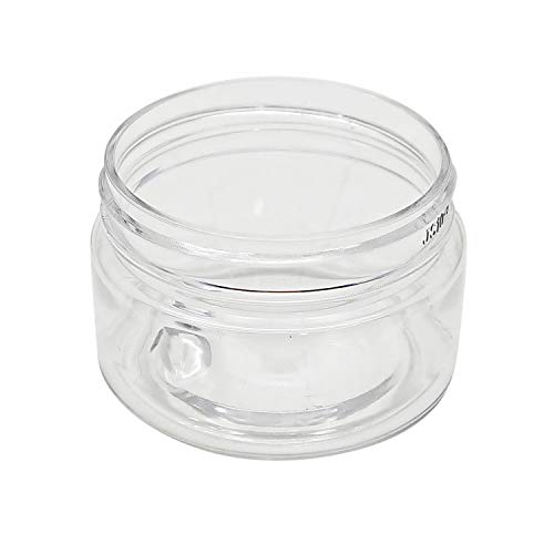 1 Ounce Plastic Cosmetic Jars Leak Proof Clear Container with Lid for Cream, Lotion, Powder, ointment, etc, 12 Pcs.