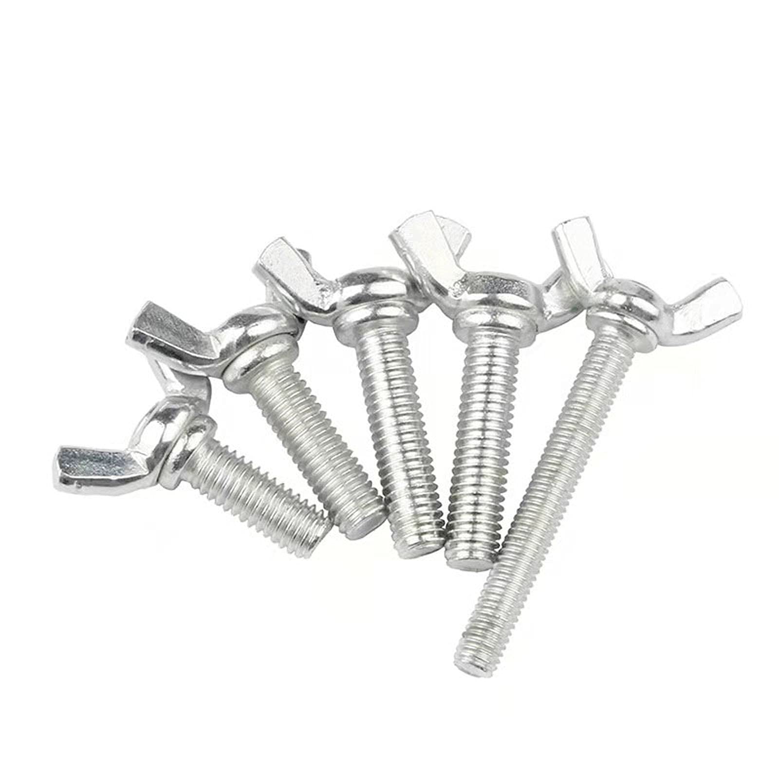 20 Pcs M6 Carbon Steel Zinc Plating Wing Butterfly Screws Bolts,Wing Bolt,Machine Fastener,Thumb Hand Screws for Electronic Equipment (Galvanized M6-1.0 x 20mm)