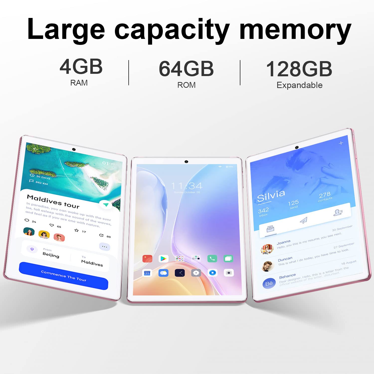 2 in 1 Tablet with Keyboard,Tablet 10.1 Inch Android 10 Tablets, High Performance Tablet 10 Inch 4G LTE,Google Certificated Wi-Fi Tablet pc,64GB ROM 128GB Expand, Dual Camera,4G Wi-Fi,8000MAH, GPS