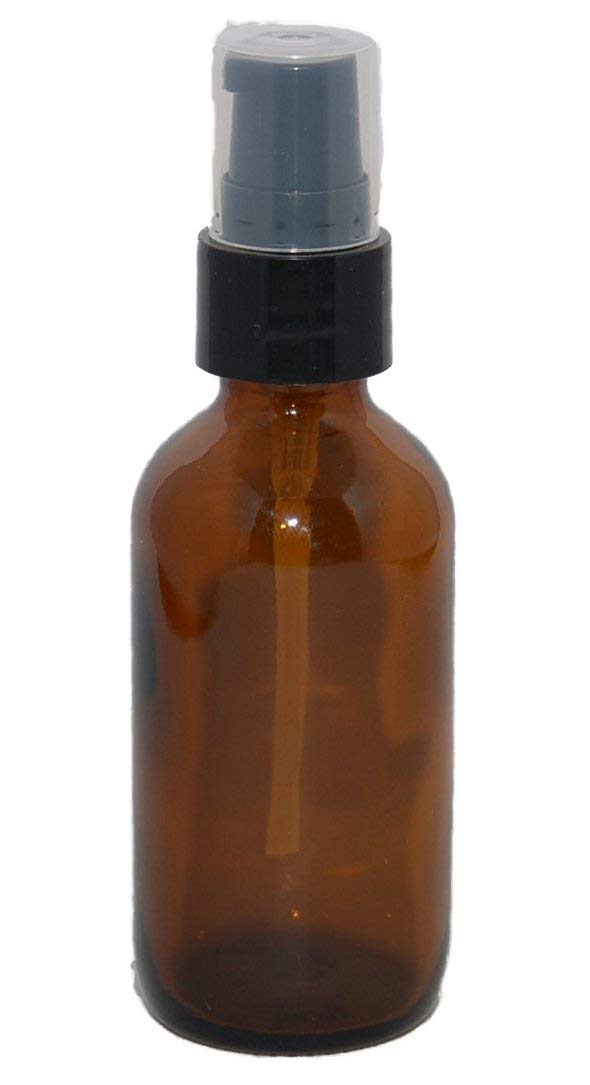 1 oz Amber Boston Round Glass Bottle with Fine Mist sprayer 6/bx