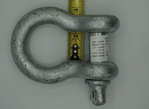 1 1/4" Shackle, 1.4" Pin, 12 Ton Bow Clevis Shackle, WLL 12T, Military Surplus, RG-31, Towing, Lifting, Pulling.