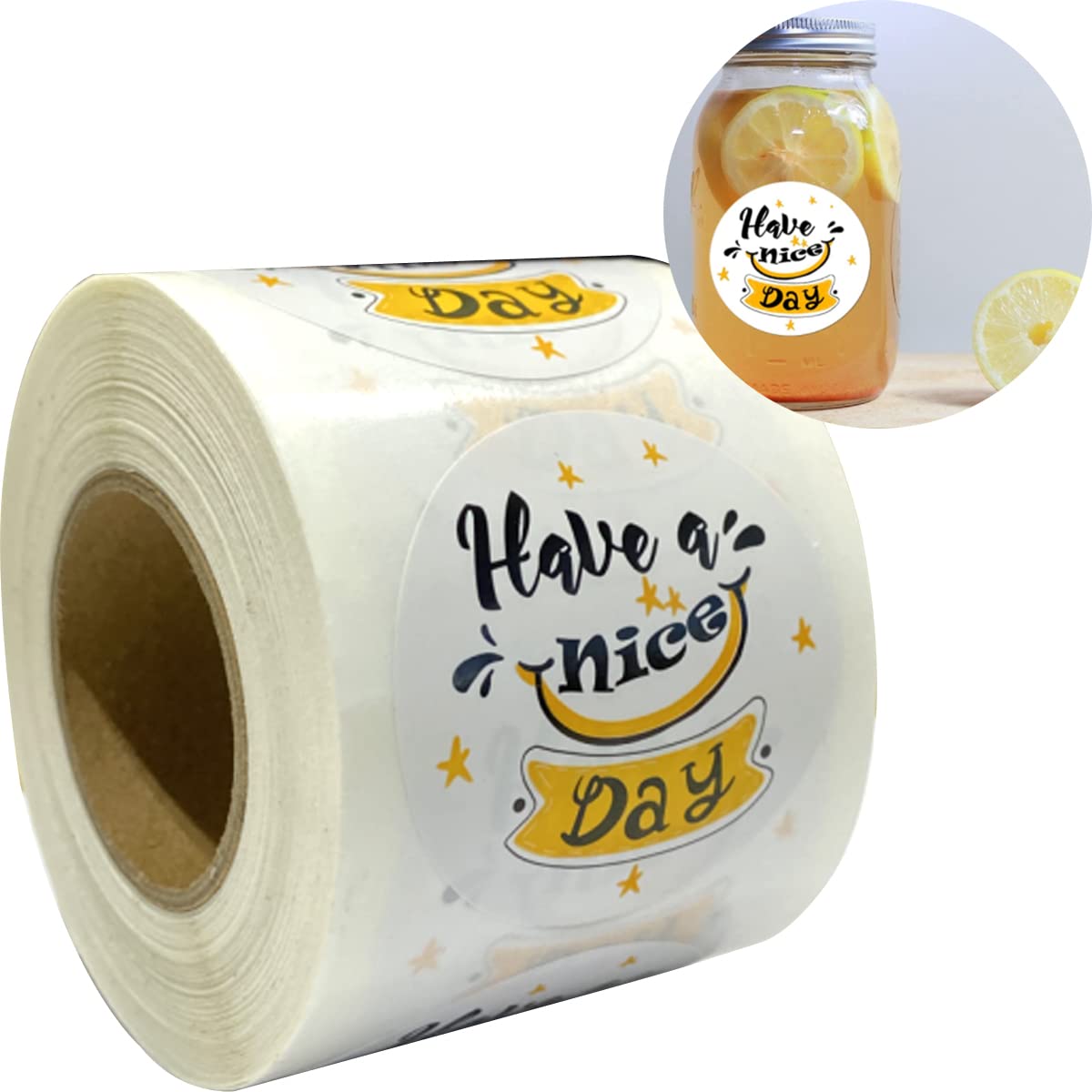 2 Inch Have a Nice Day Stickers,Decorative Business ,Envelope Sealing,Thank You Adhesive Packaging Labels for Tool Boxes,Laptops,500 Pcs Per Roll