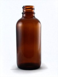 1 oz Amber Boston Round Glass Bottle with Fine Mist sprayer 6/bx