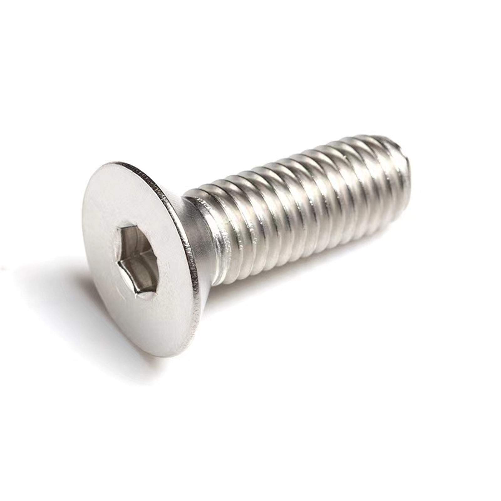 20 Pcs M6-1 x 30mm Flat Head Socket Cap Screws Bolts, Stainless Steel 18-8 (304), Bright Finish, Allen Socket Drive,Machine Screws Inner Hex Screw Fasteners Bolts