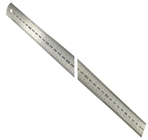 1 Meter Stainless Steel Ruler with Stamped Centimeter and Millimeter Graduations - Eisco Labs