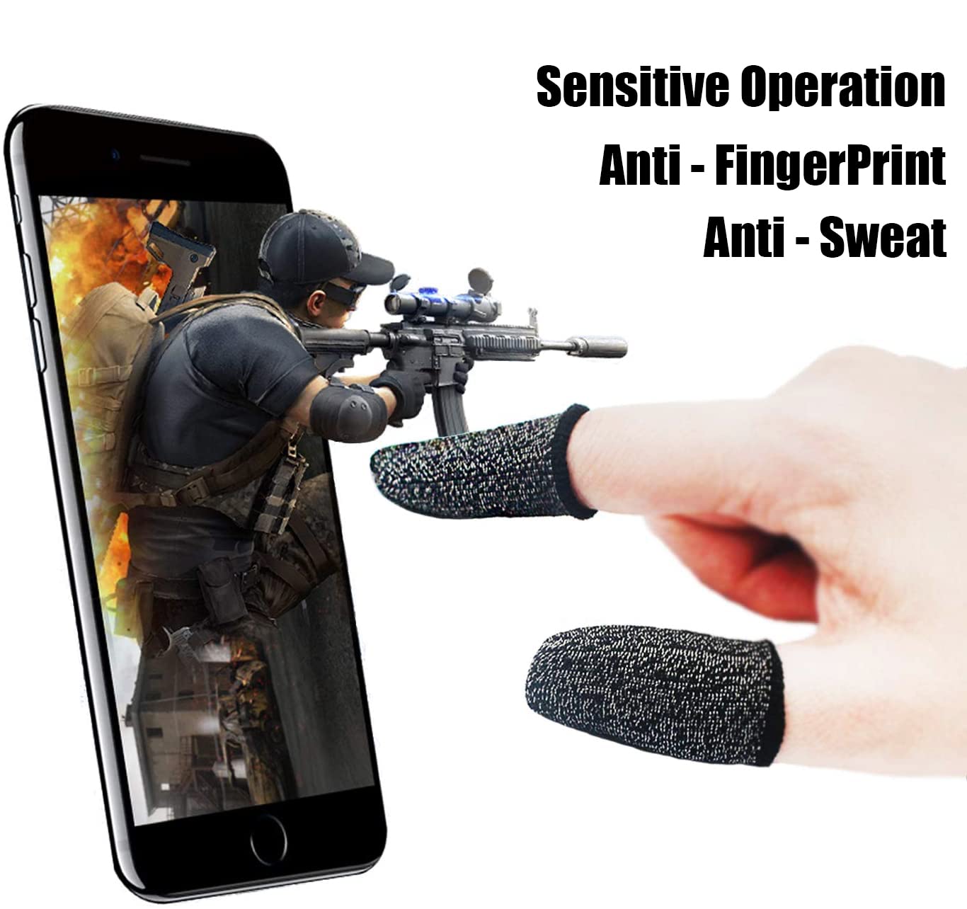 13 in 1 Cell Phone Game Controller for PUBG/Fortnite/Call of Duty Mobile, Mobile Phone L1R1 Triggers for iPhone and Android Phone w/ 9 pcs Mobile Game Finger Sleeve Gloves