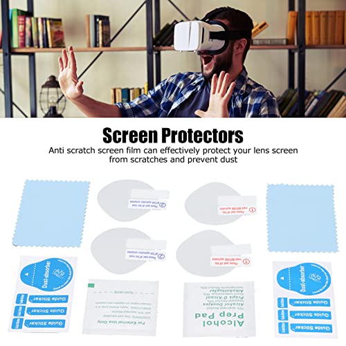 070 4Pcs Protective Film Lens Protector for Oculus Quest 2, Scratch-Resistant Lens Film VR Screen Cover Protectors for Virtual Reality Lenses, Accessories for VR Headsets