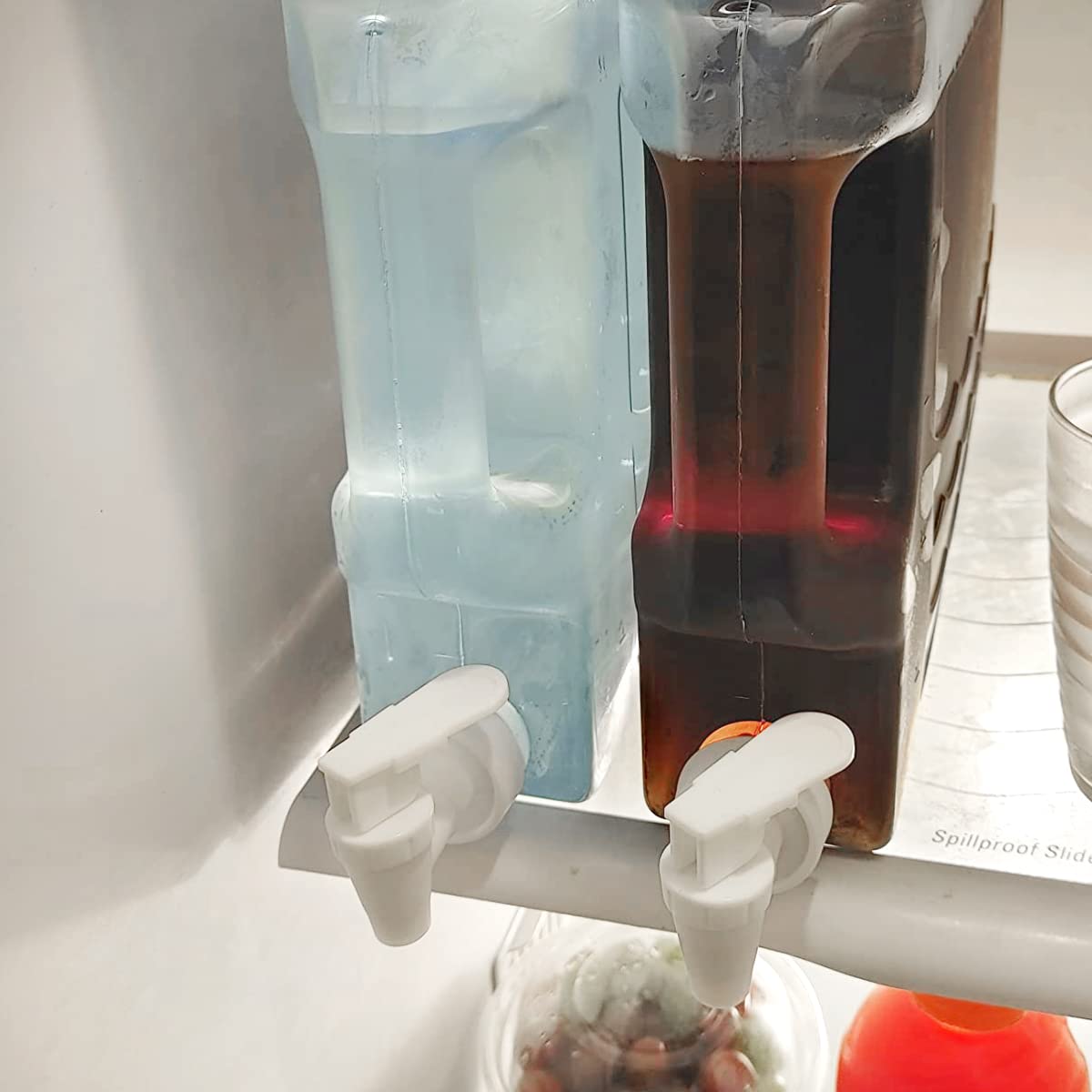 1.25 Gallon Slimline Drink Dispenser for Fridge - Beverage Spigot for Easy Pouring, BPA-Free, USA Made (Pack of 2)
