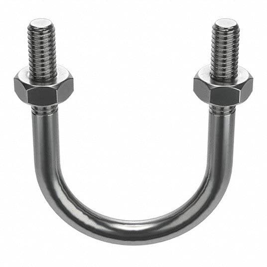 1/4"-20 x 1-1/4" Pipe Size Plain 304 SS U-Bolt