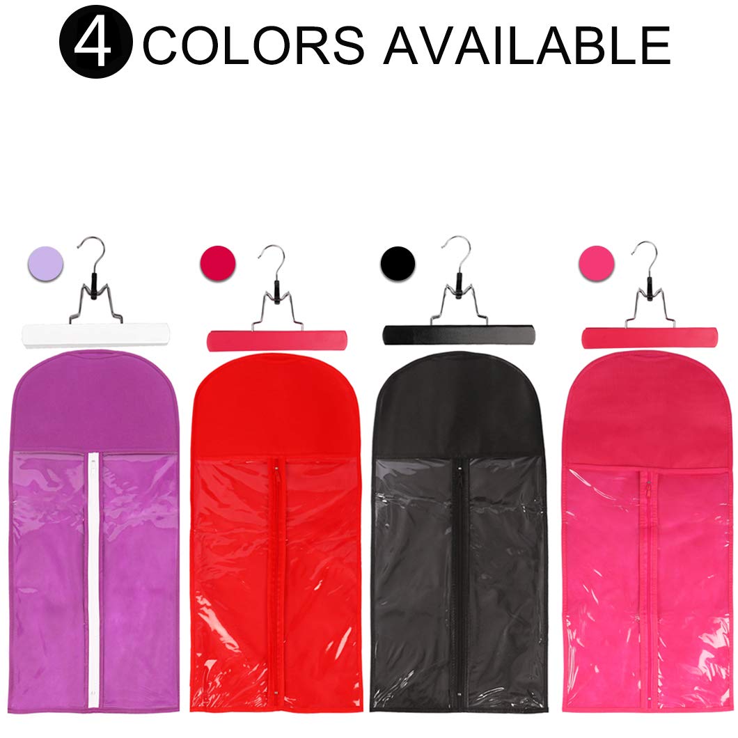 10 Pack Hair Extension Storage Bag Hair Extension Hanger Strong Holder Dust-proof Portable Suit with Transparent Zip Up Closure- Lightweight, Waterproof and Portable (Black)