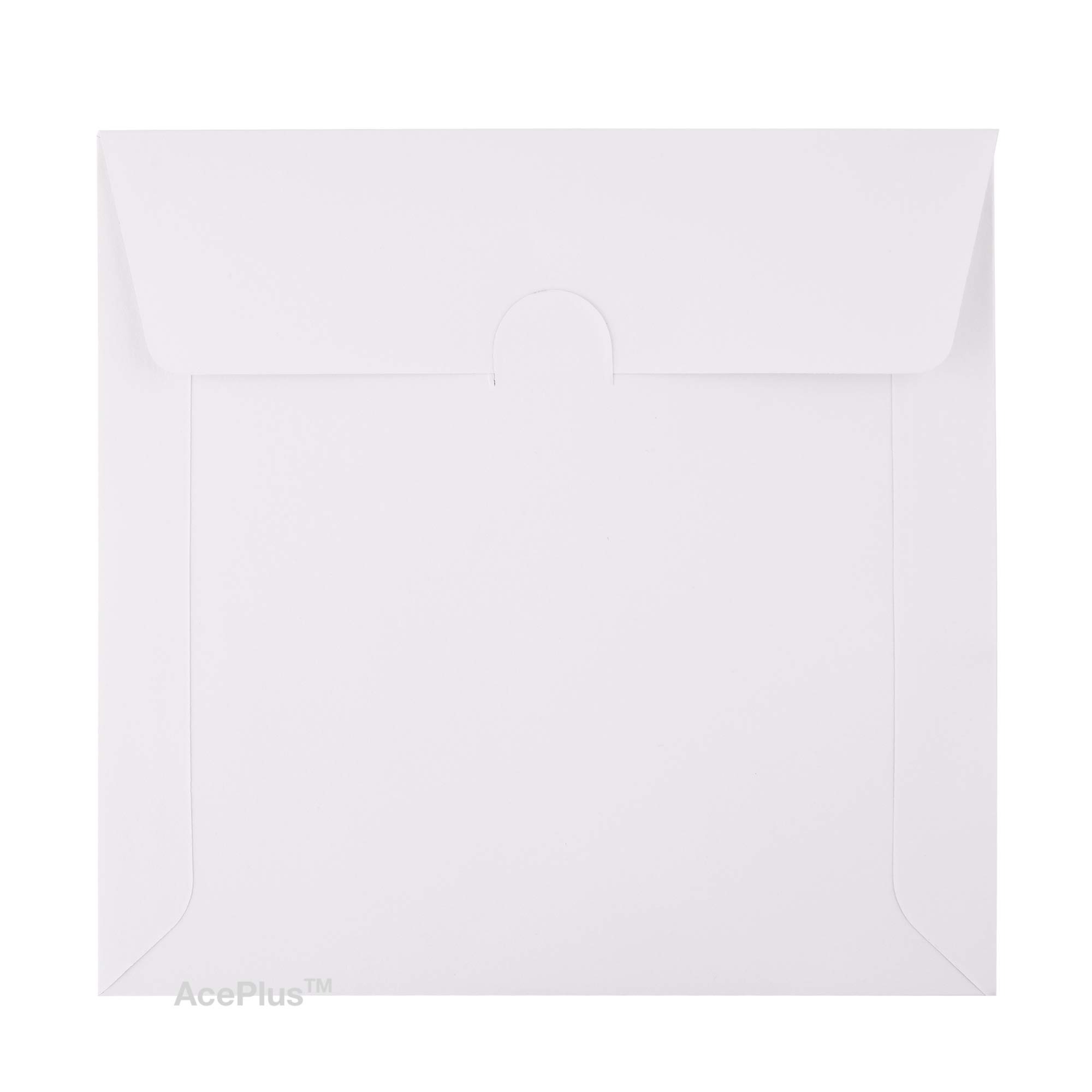 1,000 AcePlus CD/DVD White Paper Sleeves with Clear Window and Flap, Sturdy 100 gram Weight; 1 Box = 10 packs x 100-pk Retail Packaging