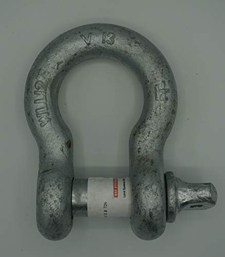1 1/4" Shackle, 1.4" Pin, 12 Ton Bow Clevis Shackle, WLL 12T, Military Surplus, RG-31, Towing, Lifting, Pulling.