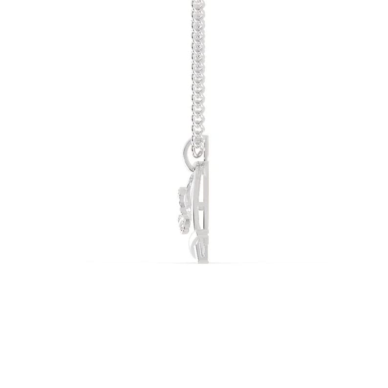 0.03 TCW Round Cut 925 Sterling Silver with Cubic Zirconia Charm Pendant For Women By Elenore
