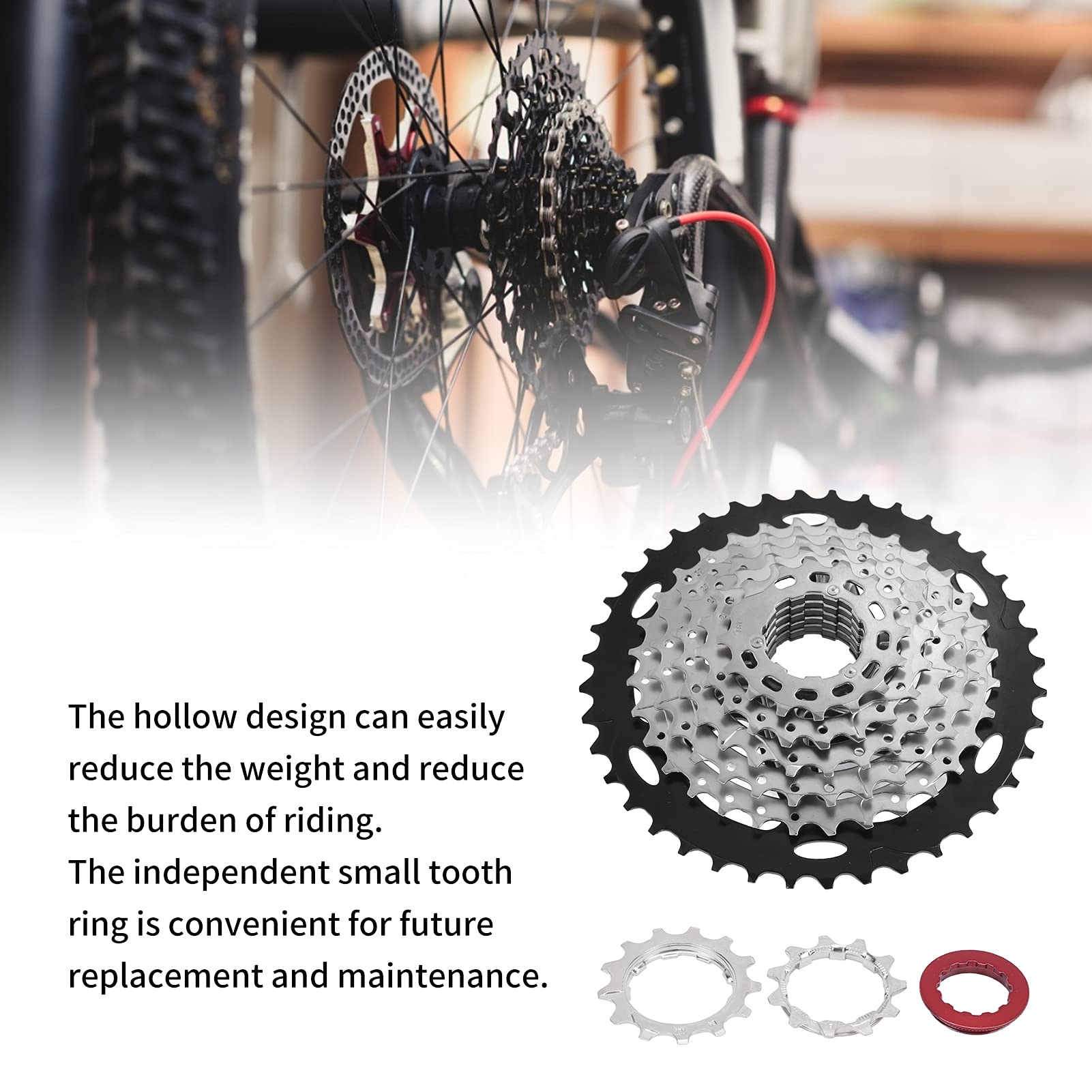 01 02 015 11‑40T Cassette Sprocket, Anti Rust Bike Freewheel Cassette Wear Resistant for Road Bicycle