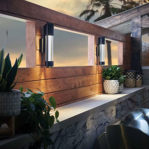 1 Light Small Outdoor Wall Lantern in Modern Style 4.75 inches Wide by 15.5 inches High-Bronze Finish 81-Bel-2245270