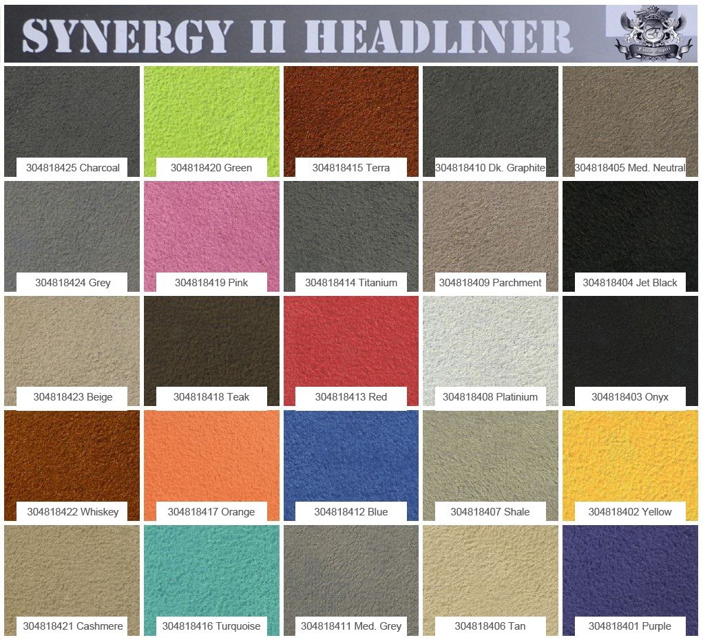 1/8 Foam Backed Synergy II Suede Headliner Fabric 60" Wide Sold by The Yard (Onyx)