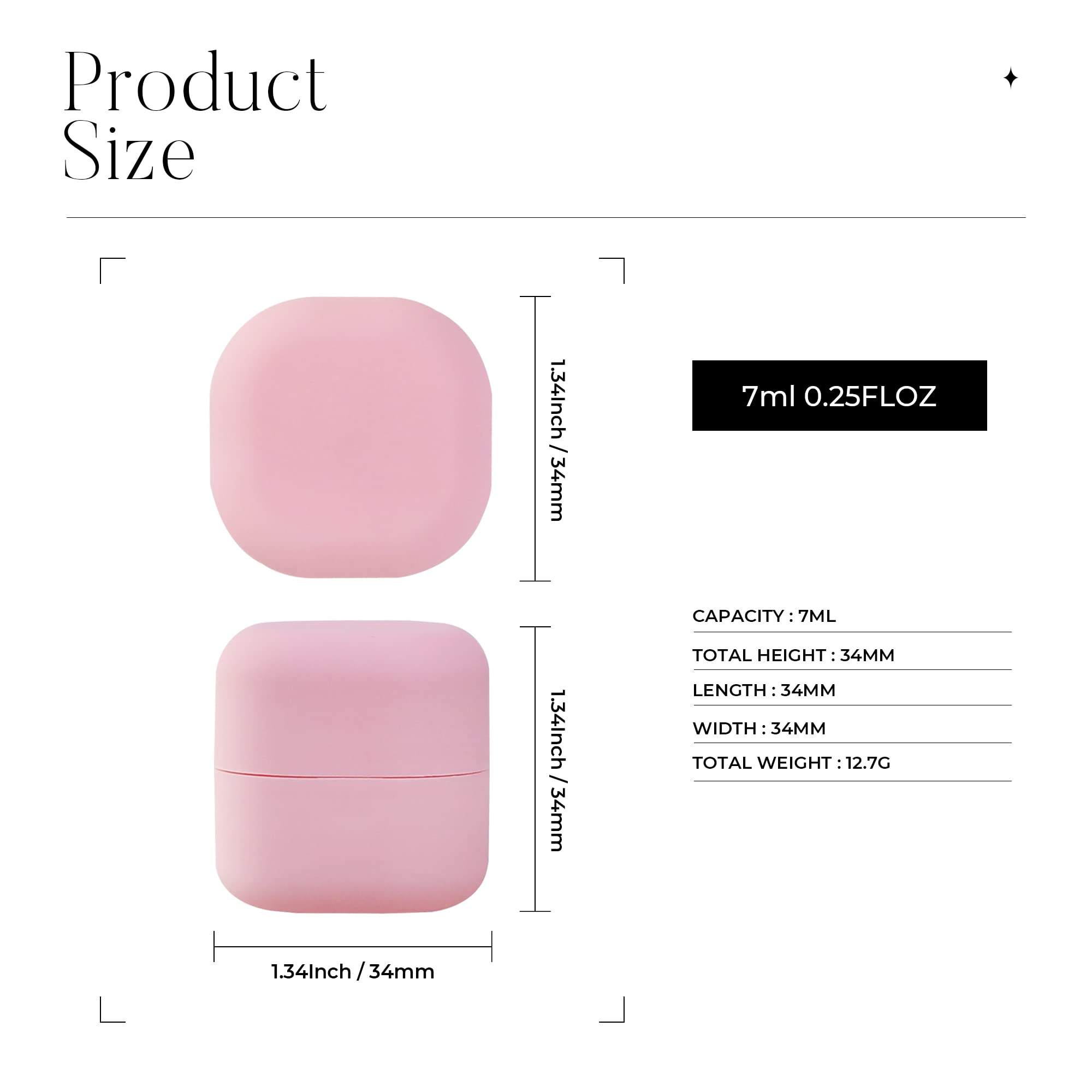 0.25 oz(7g) Empty Lip Balm Square Containers Tubes Lipstick 12 Pieces for Make Natural Lip Balm Lip Care - DIY & BPA FREE (Pink)