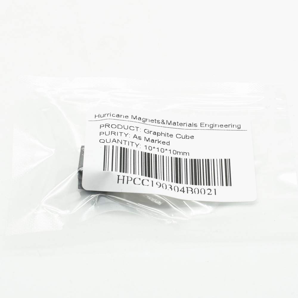10MM Density Carbon Cube 99.9% Graphite Simple Substance Element Display 0.39 Inch for Periodic Table Collections Displays Education