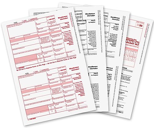 1099 MISC Forms 2023, 1099 MISC Laser Forms IRS Approved Designed for Quickbooks and Accounting Software 2023, 4 Part Tax Forms Kit, 25 Vendor Kit - Total 54 (105) Forms