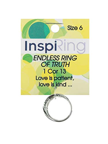 1 Corinthians 13 Silver Plated Women's Double Mobius Ring Size 6