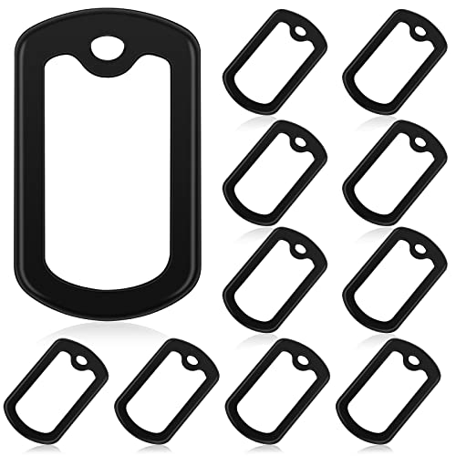 10 Pack Dog Tag Silicone Silencer Black Military Dog Tags Silencers for Authentic Military Id Tags Rubbers to Reduce Noise and Protect Tag, 52 x 31 mm/ 2.04 x 1.22 Inches
