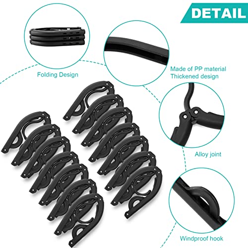 12 PCS Travel Hangers,Portable Folding Clothes Hangers,Black Foldable Hangers Lightweight Travel Accessories,Non-Slip Folding Hangers for Clothes,Foldable Clothes Drying Rack for Travel and Home