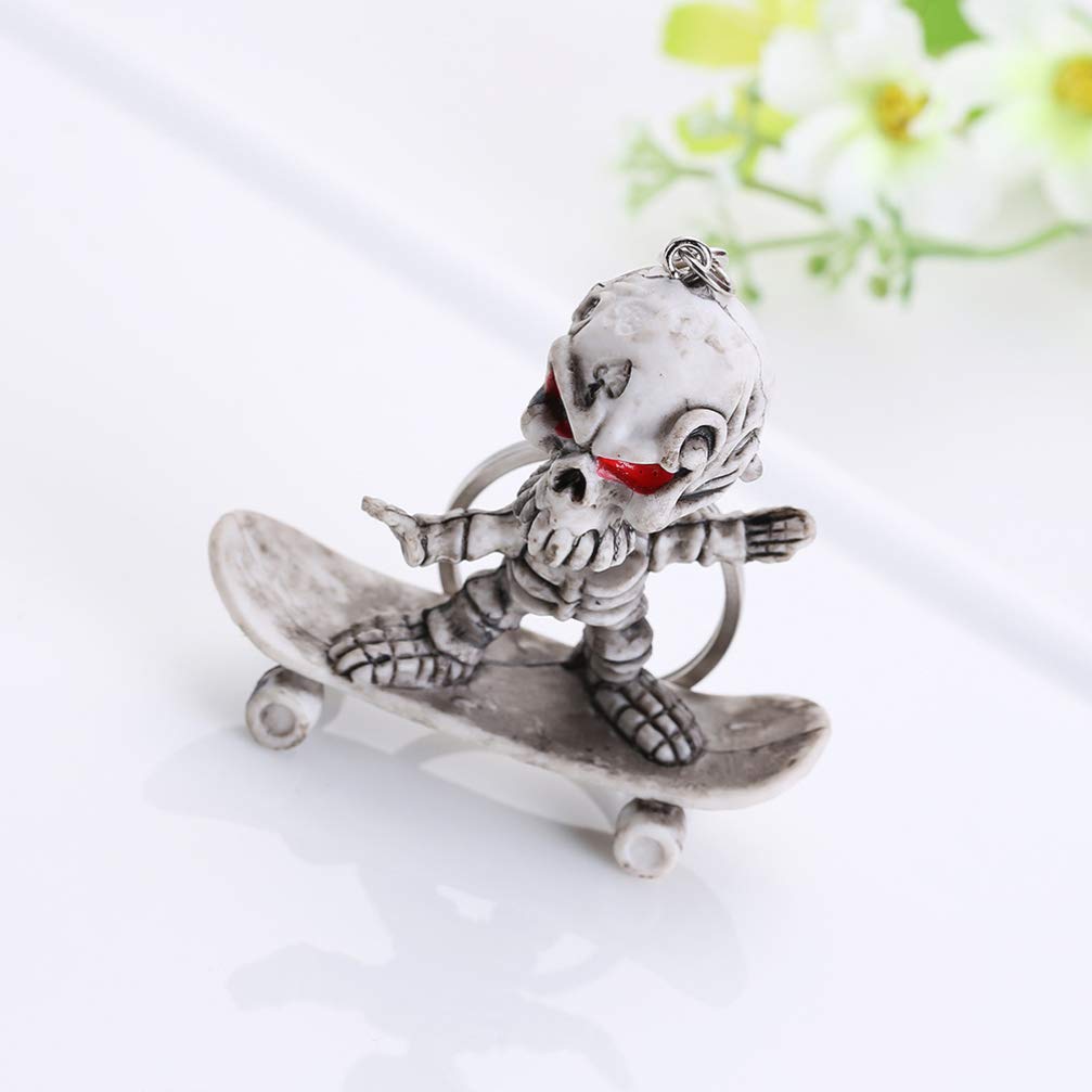 1 pc Halloween Skull Keychain Rubber Skeleton Hanging Pendant Fashion Skateboard Skull Handbag Car Keyring Decor