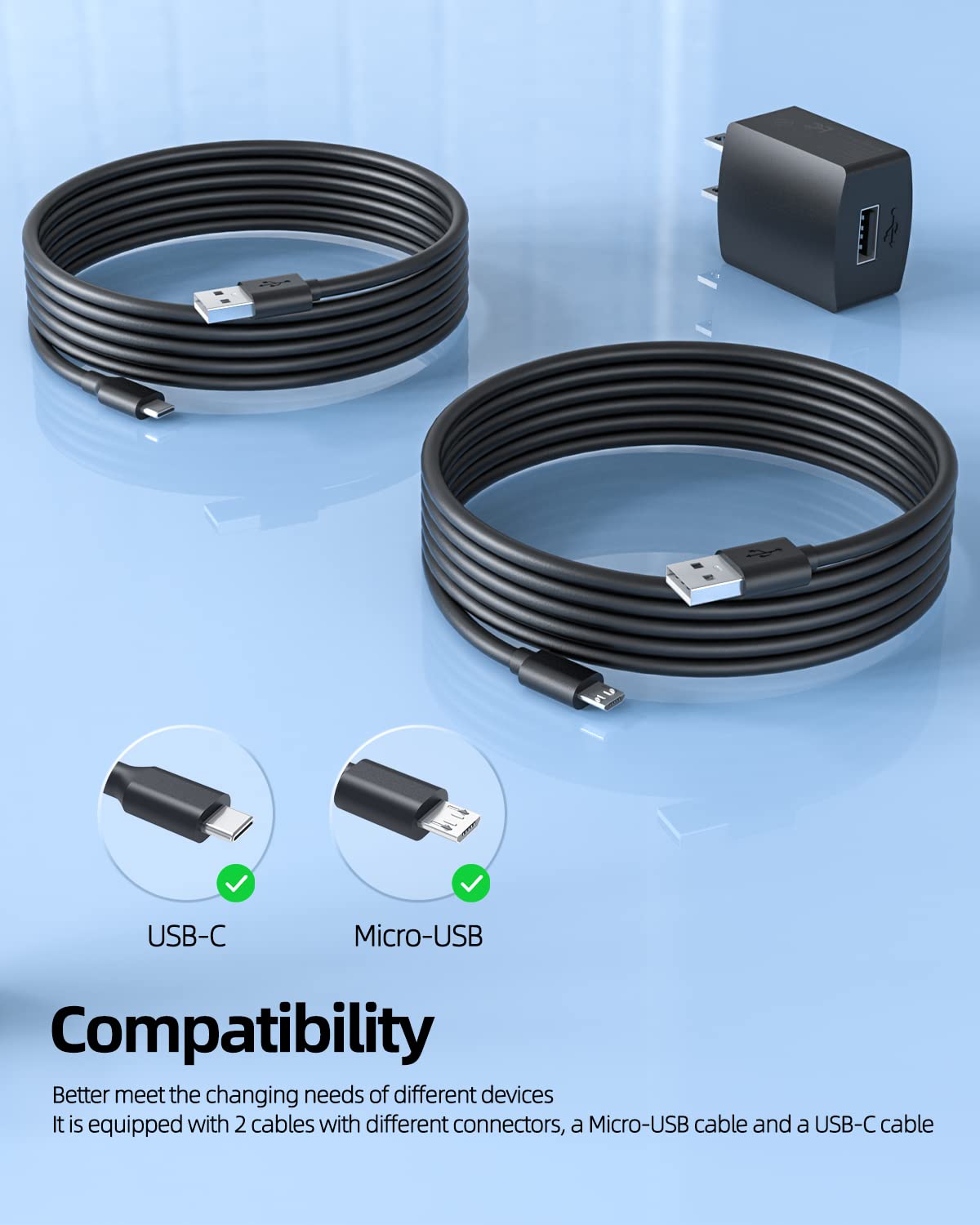 10W Tablet Charger Fit for Lenovo, Micro USB and USB C Connector