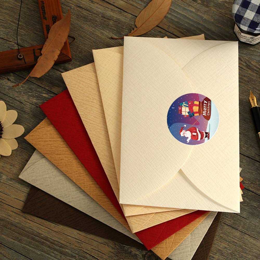 10 Designs Merry Christmas, Deer, Snowman, Christmas Tree Stickers Labels Envelope Decorative Seals -200 Packs 1.5inch
