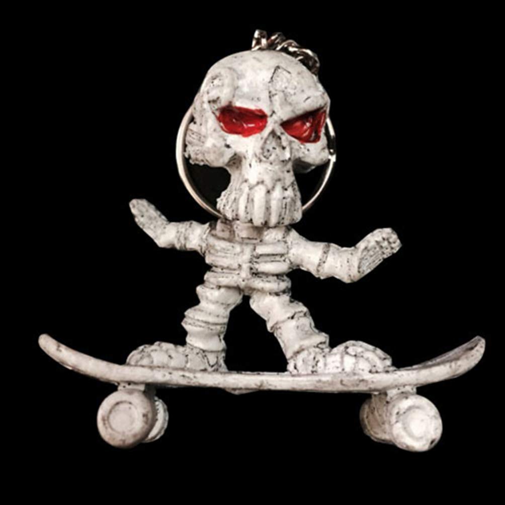 1 pc Halloween Skull Keychain Rubber Skeleton Hanging Pendant Fashion Skateboard Skull Handbag Car Keyring Decor