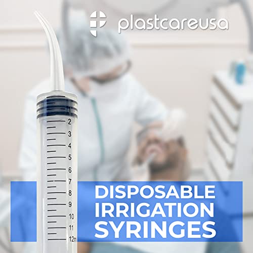 10 Disposable Curved Tip 12ml Dental Oral Dispensing 12cc Syringes (with Measurements) for Dental, Pets, Liquid