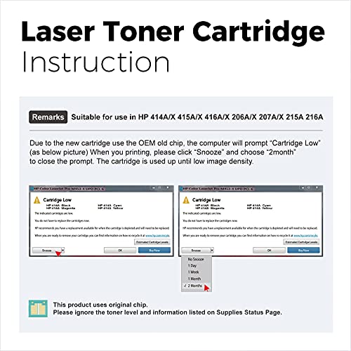 414X Toner Cartridges 4 Pack with Chip Remanufactured Toner Cartridge Replacement for HP W2020X 414X Fit for Color Laserjet Pro MFP M479fdw M454dw M479fdn M454dn Printer 414A 414