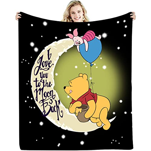 EVAGMG Cute Blanket Boys Girls Blankets Flannel Fleece Bear Throw Best Friend Super Soft Cozy Warm Plush Bedding 50''x40''