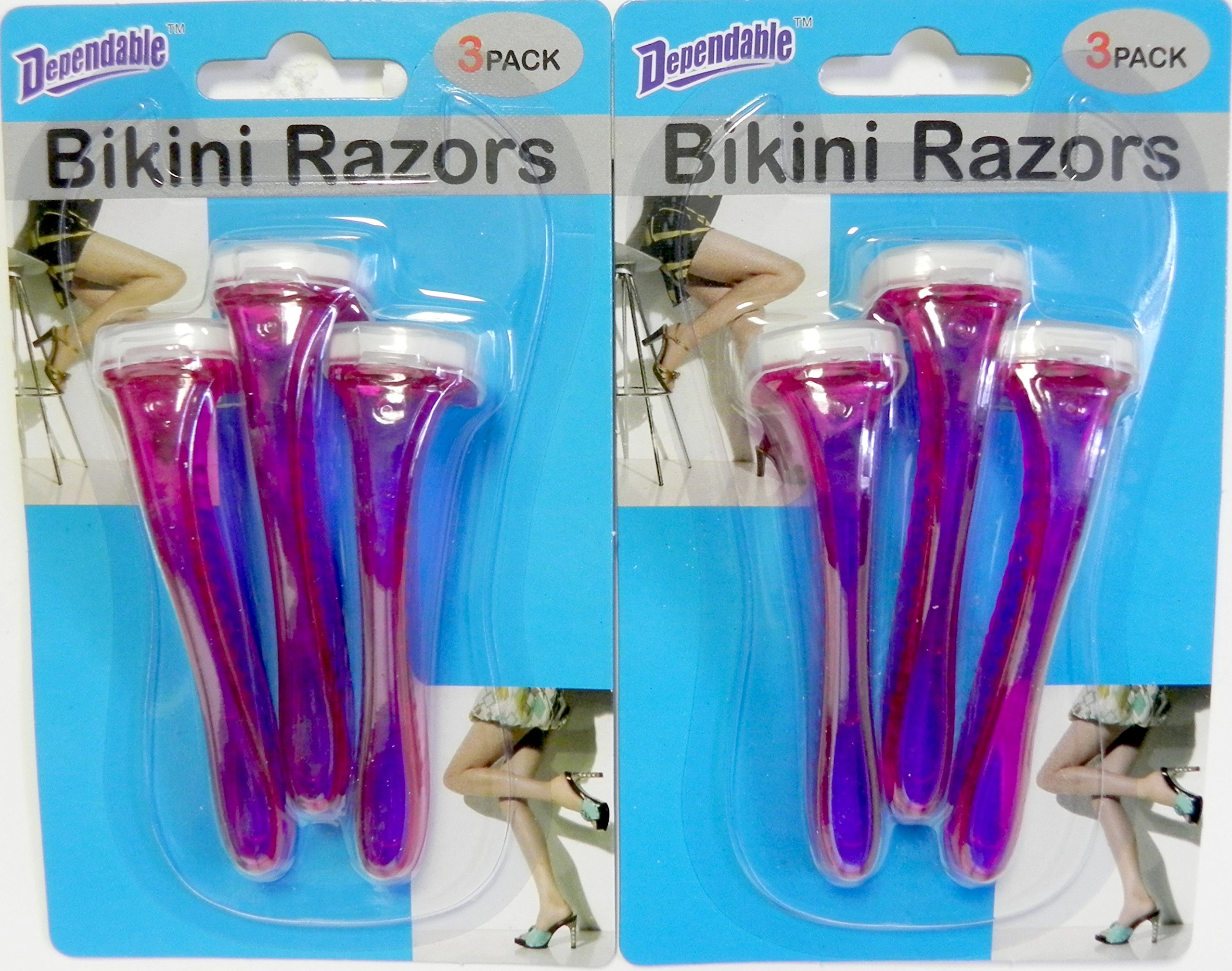 2 Packs of Bikini Razors Total 6 Pieces Ideal For a Brazilian Shave Personal Women's Ladies Bikini Shaver