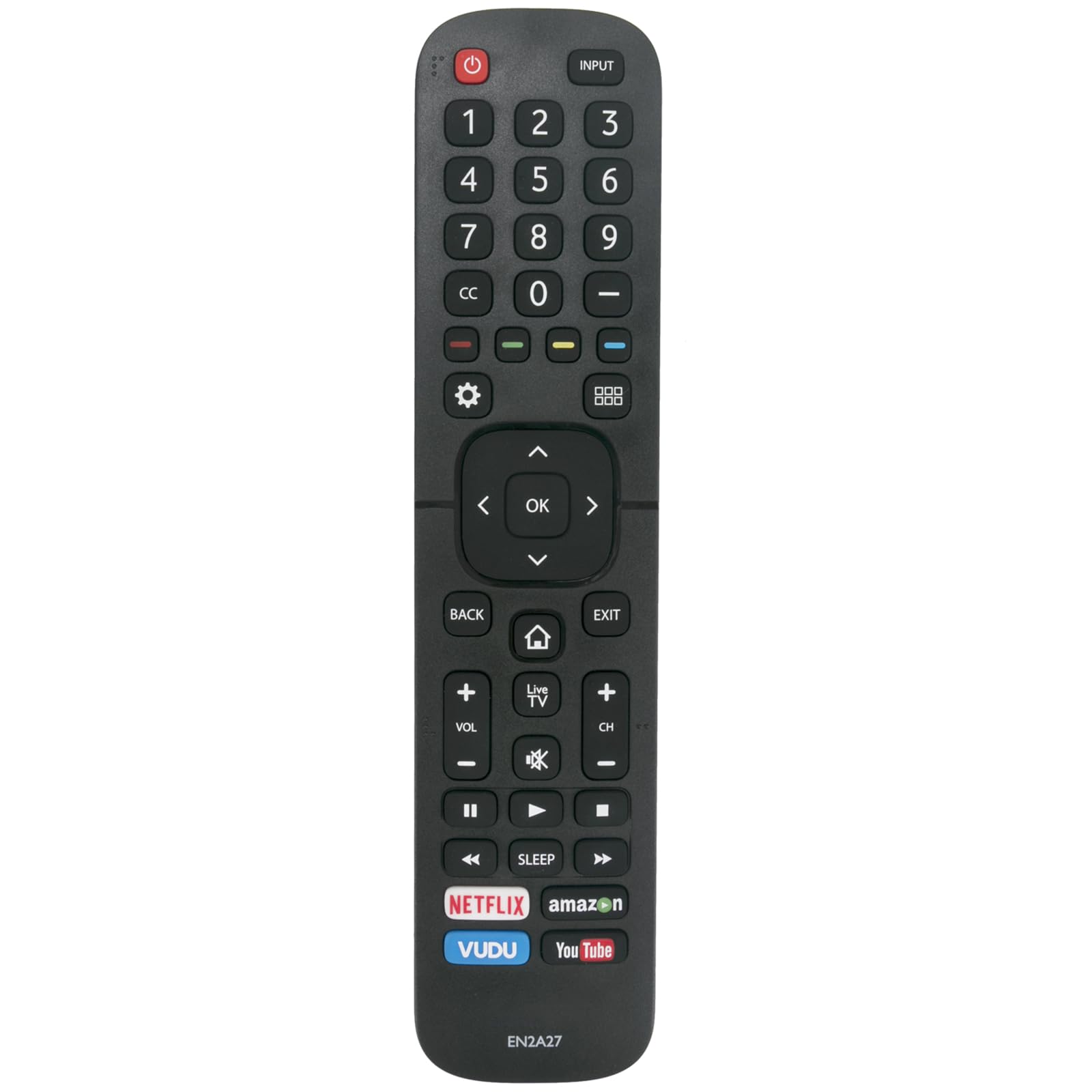 1 Pack EN2A27 New Replacement Remote Control fit for Hisense LED TV Remote 55H7B 55H7C 55H8C 55H9B2 65CU6200 65H10B ERF6B11 55H6B 50H7GB 40H5C 43H5C 43H7C 50CU6000 50H5C 50H6C 50H7C 50H7GB1 50H8C