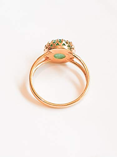 14k Gold Filled Jade Ring Gemstone Natural Stone Princess Setting