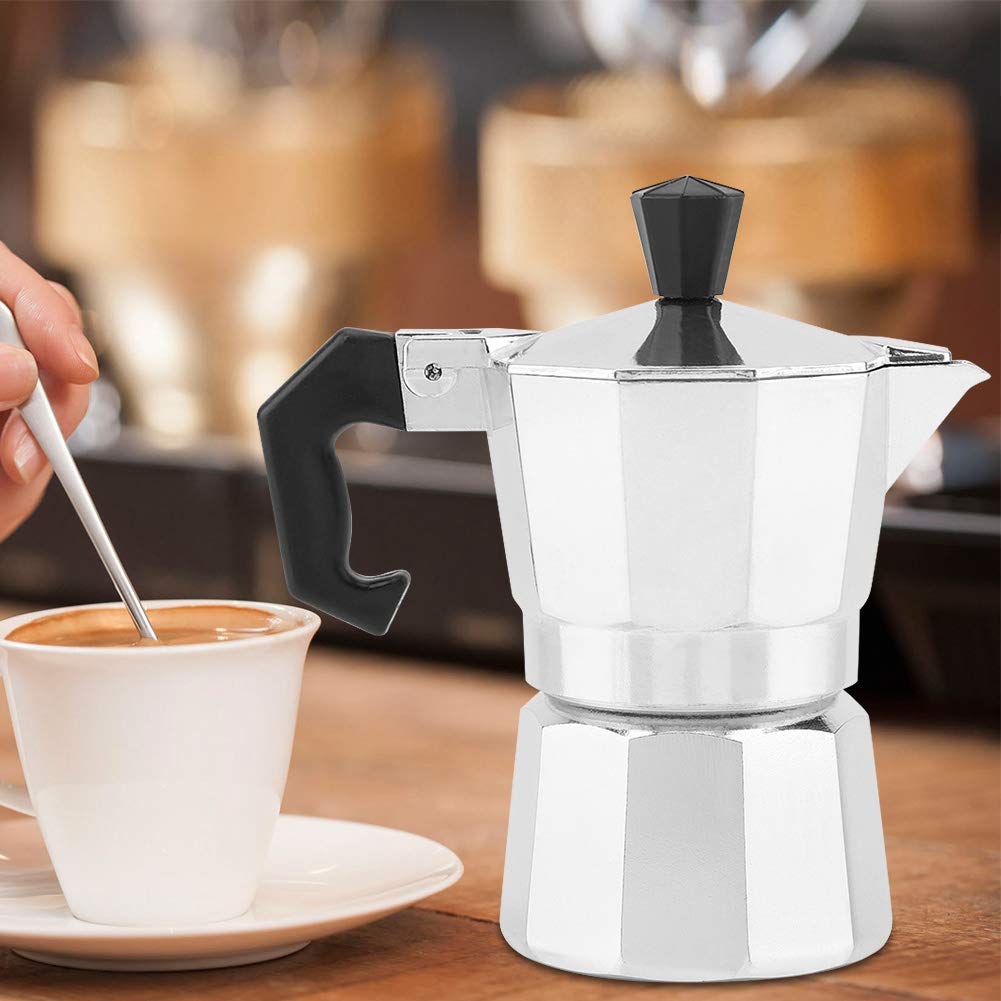 1 Cup 30ml Aluminum Italian Mocha Pot Coffee Machine for Home Office, Detachable