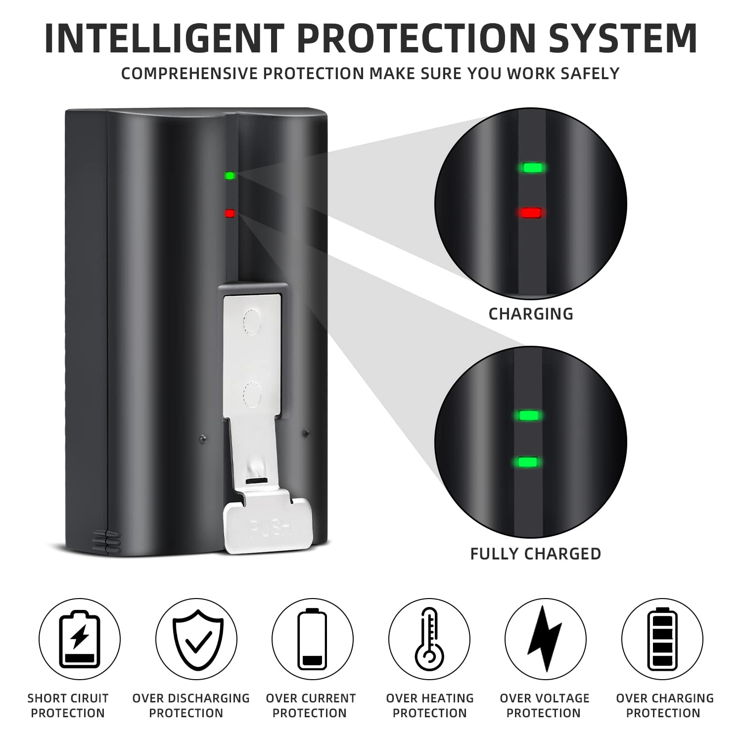 1 Pack for Ring Rechargeable Lithium-Ion V4 Batteries Replacement for Ring-Doorbell-Camera 1/2/3/4, Also for Stick-Up Cam (2nd & 3rd Gen), Peephole and Spotlight Cam, 3.65V 6040mAh 22.046Wh