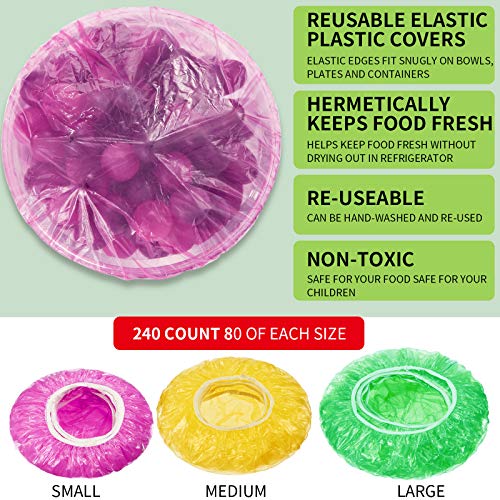 120 Pieces Reusable Food Storage Covers Elastic Colorful Bowl Covers Dish Plate Plastic Covers for Family Outdoor Picnic